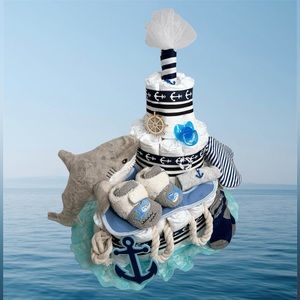 Handmade | Accessories | Ship Diaper Cake Shark Diaper Cake | Poshmark